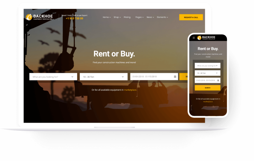 Home - Backhoe - Heavy & Construction Equipment Rentals & Machinery ...